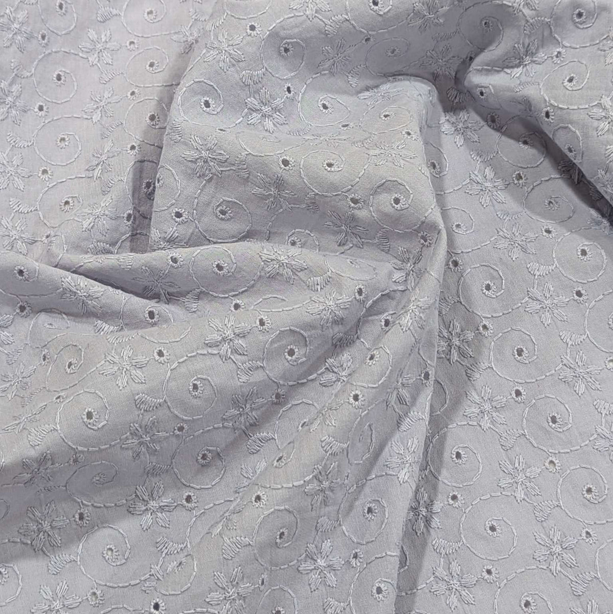 Embroidered cotton, Taylor in Coral | Minerva's Bower